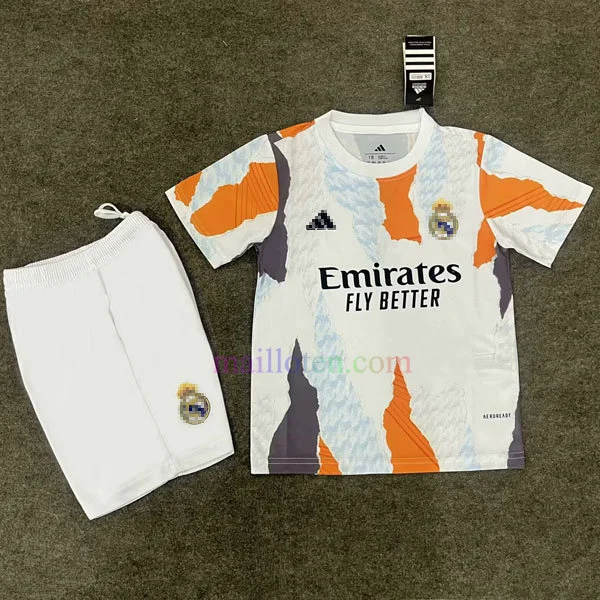 Buy Real Madrid Training Kit Kids 2025/26 White- Mailloten.com